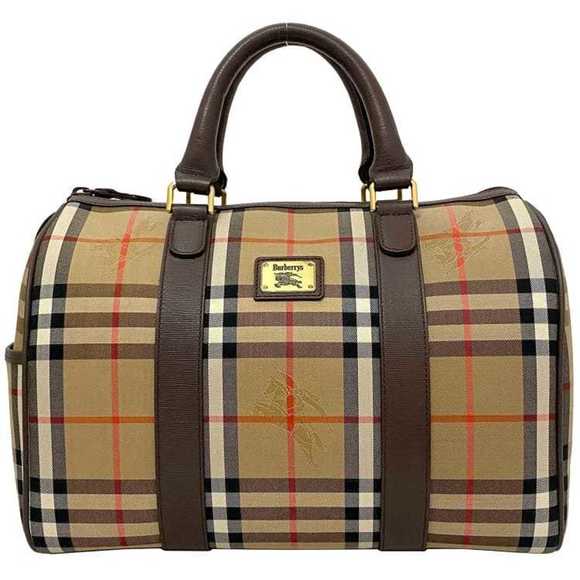 Burberry | Bags | Burberry Mini Boston Bag Beige Brown Nova Check ...